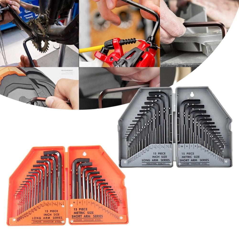 30PCS/Set Mini Long Short Arm Allen Wrench Hex Key Set with Case Hand ...