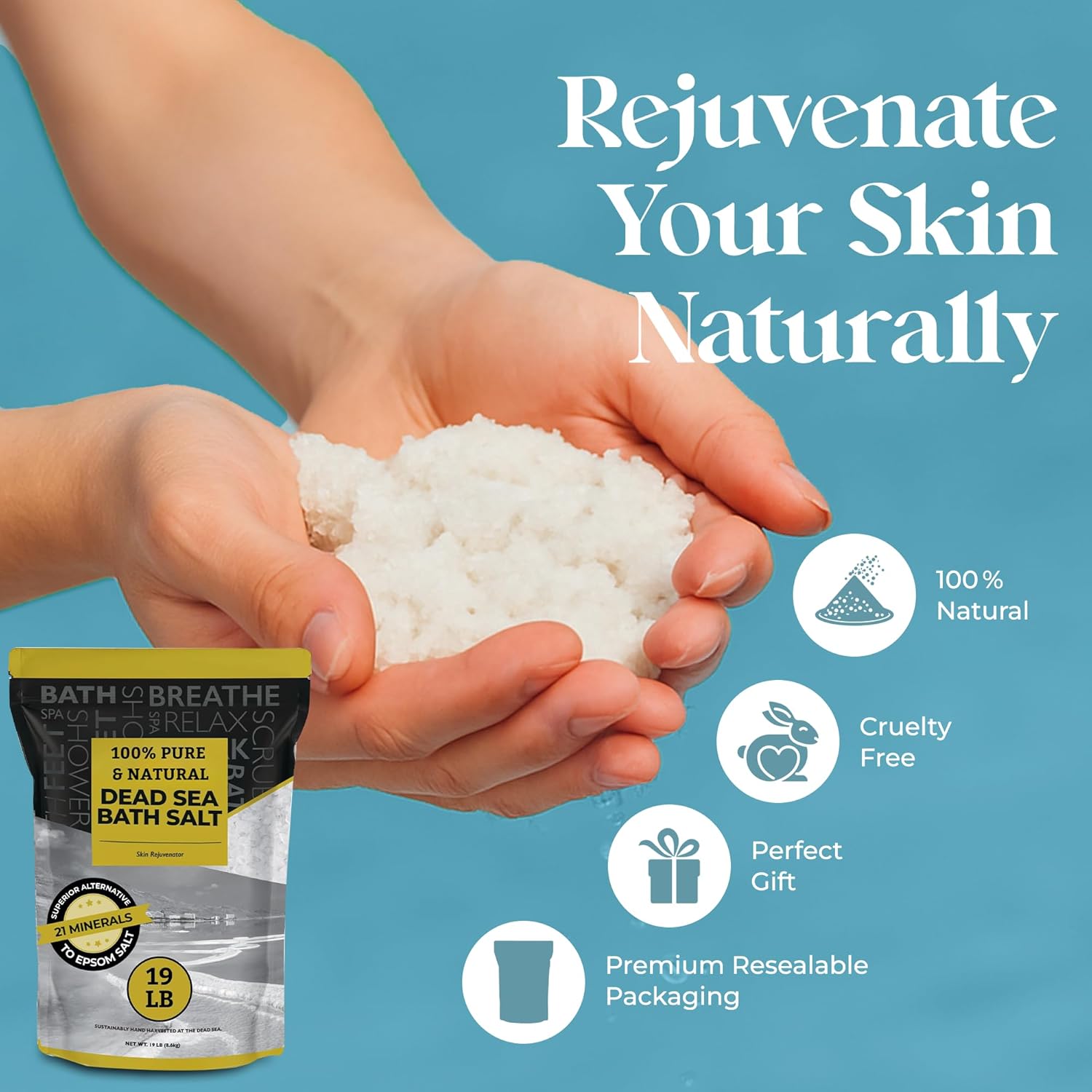 Aromasong Dead Sea Salt - Spa Bath Salt - 500g Fine Grain Bulk - 100% ...