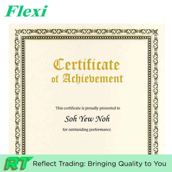 A4 sized GDB01 High Quality Certificate Paper with Gold Dotted Border ...
