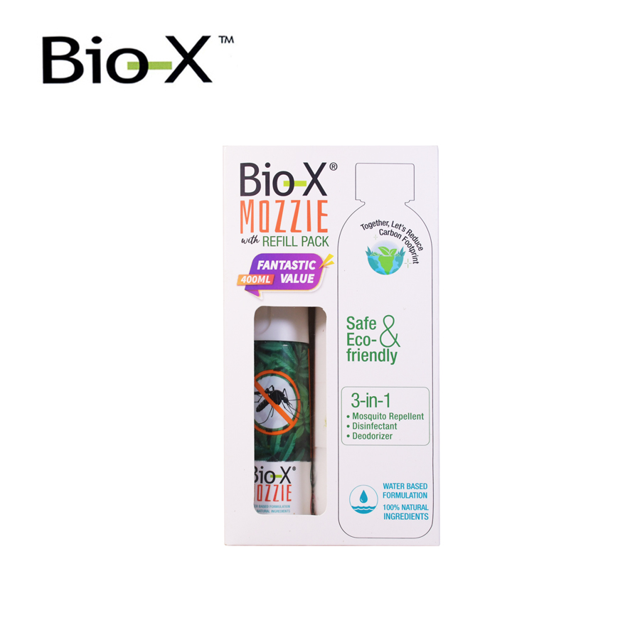 (VALUE PACK) Bio-X Mozzie Hand Spray 100ML with Refill 300ML Mosquito ...