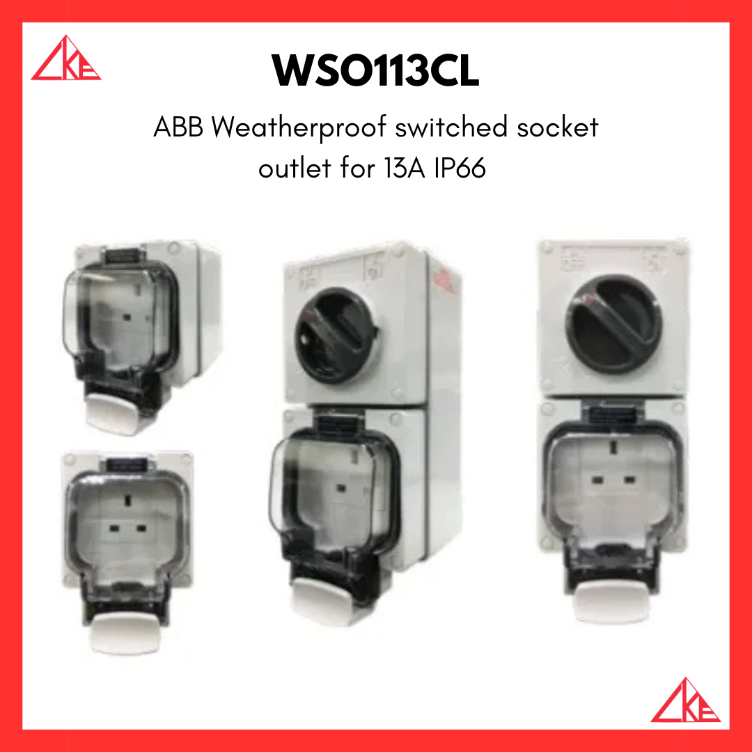 ABB Weatherproof Switched Socket Outlet for 13A IP66【WSO113CL】 | Lazada ...