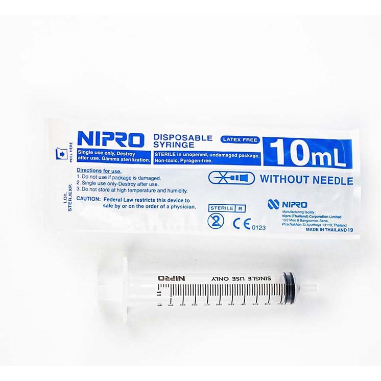 กระบอกฉีดยา ไม่มีเข็ม Nipro Syringe 1 ml / 3 ml / 10 ml / 20 ml และ 50 ml without needle ไซ ...