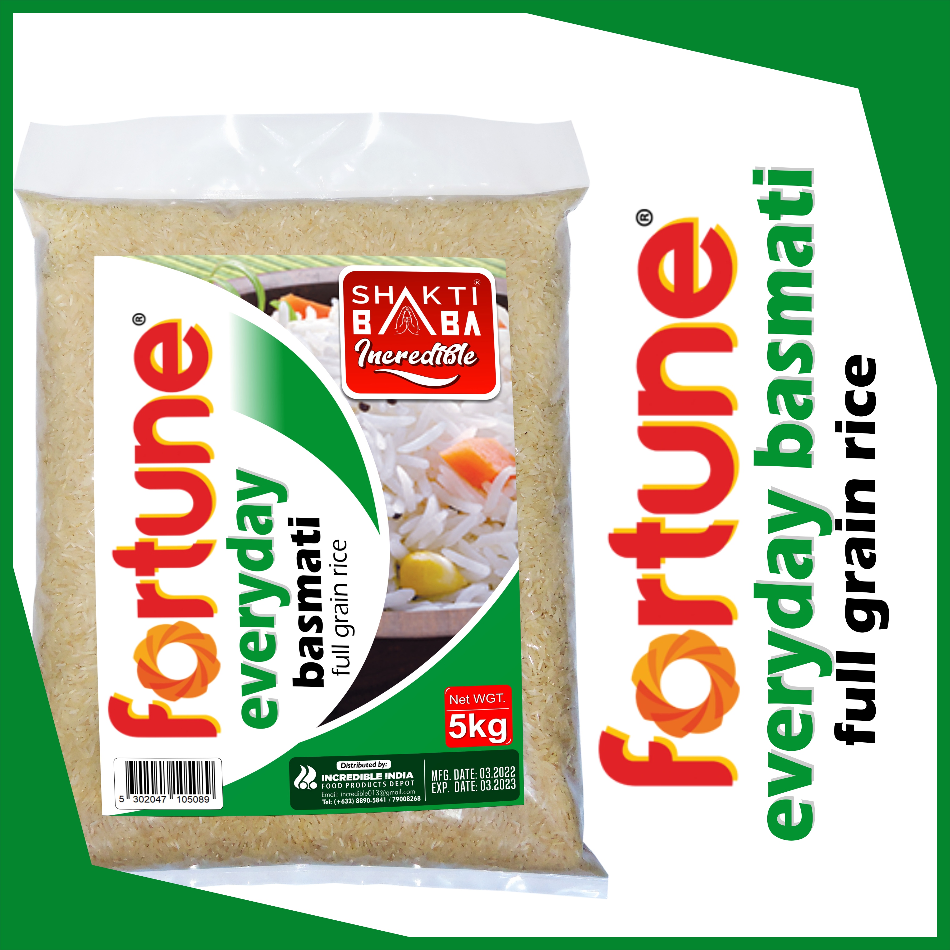 Shakti Baba Fortune Everyday Basmati Full Grain Rice in Pouch 5kg Promo ...
