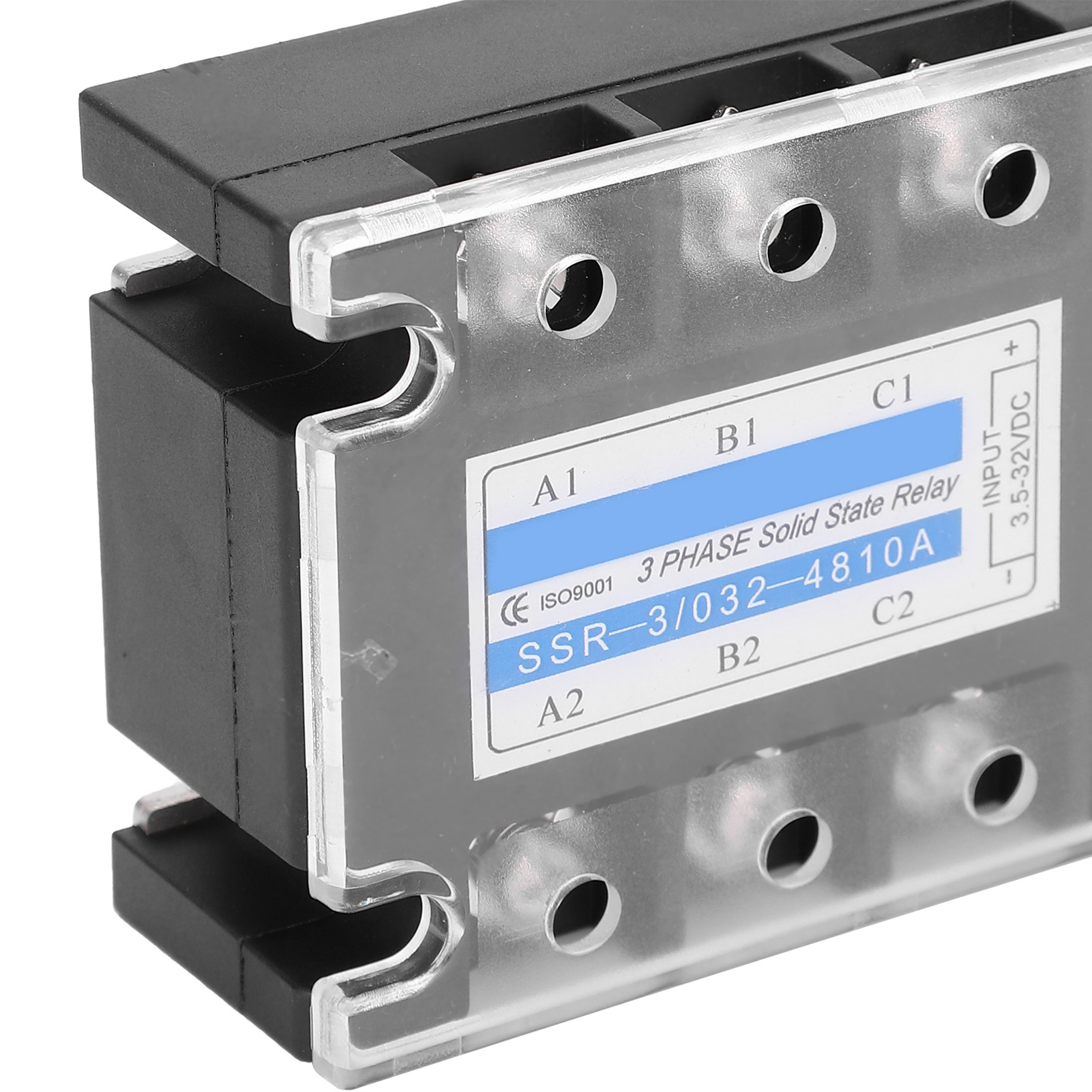 3 เฟส SSR DC Control AC 480V โซลิดสเตตรีเลย์ วัสดุอุตสาหกรรม SSR‑3/032 ...