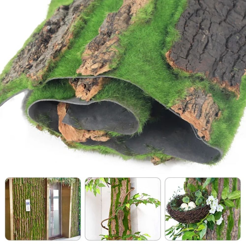 Artificial Moss DIY Green Bark Artificial Beautiful Fake Tree Bark ...
