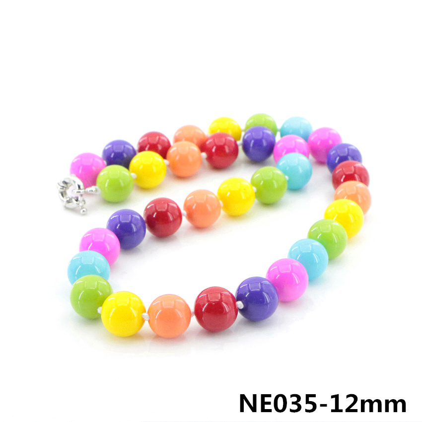 Fashion Sweet Rainbow Candy Color Glass Shell Pearl Necklace 7 Sizes ...