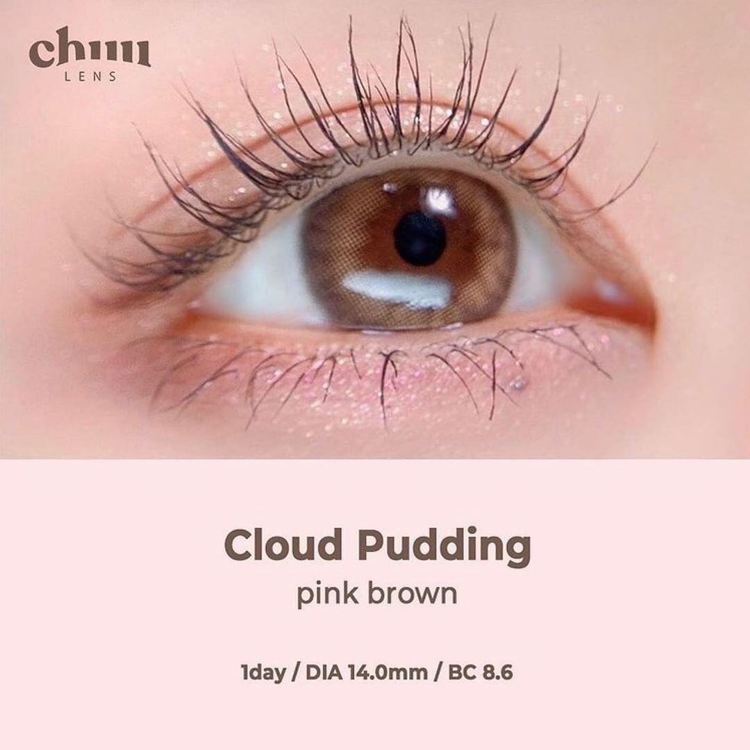 Misslens/CHUULENS CLOUD PUDDING PINK BROWN Type 1Day (รายวัน)/ รองรับสายตาปกติ/สายตาสั้น -1.00 ...