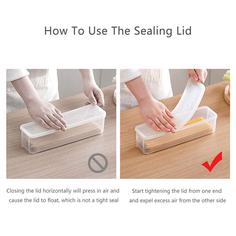 Noodle Storage Box Plastic Spaghetti Preservation Box Food Holder Fresh ...