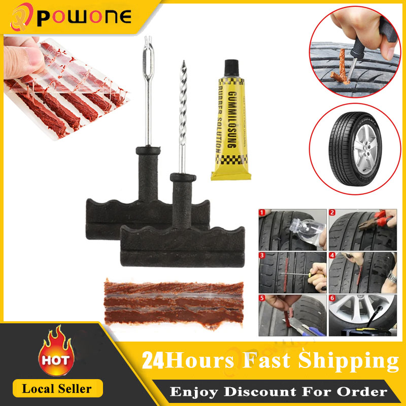 Car tyre repair kit with rubber strips Tubeless tyre puncture plug set ...