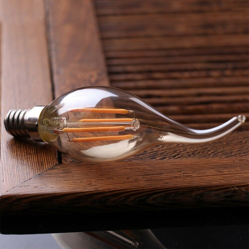 lights Dimmable E14 Bulb LED 2W 4W 6W Edison Retro Filament Candle ...