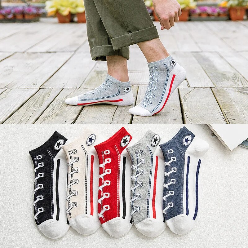 New Men Casual Socks Spring Summer Autumn Fashion Creative Denim Shoes ...
