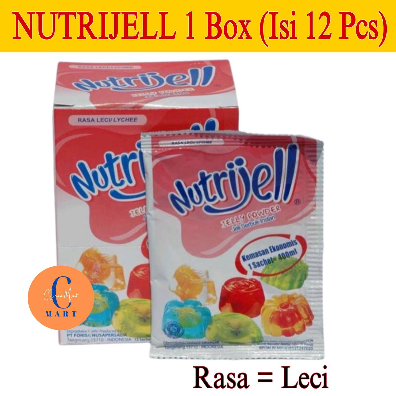 Nutrijel Jelly Instant 10gr Rasa Lychee Leci Kemasan Ekonomis 1 Pack ...