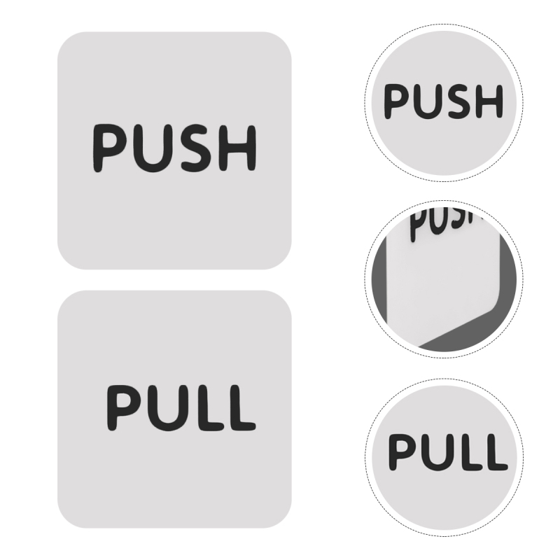 1 Pair Self Adhesive Sign Toilet Office Push Pull Entrance Exit Door ...