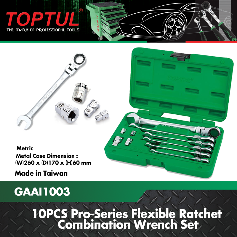 Toptul Flexible Ratchet Combination Wrench Set- GAAI1003 | Lazada PH