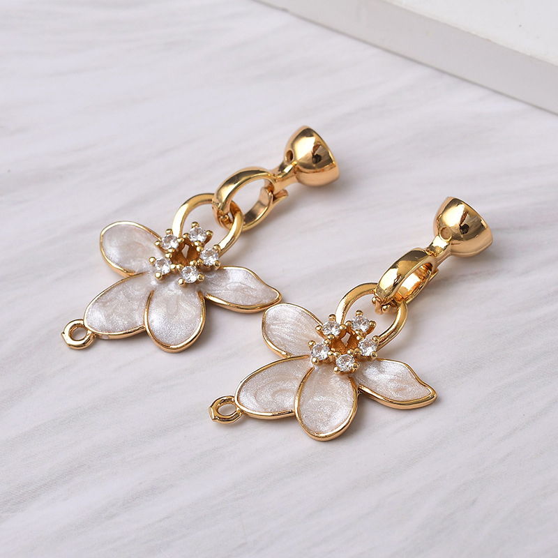 Gold Plated Flower Connector Fasteners Lock Closure Clasps Accessories ...