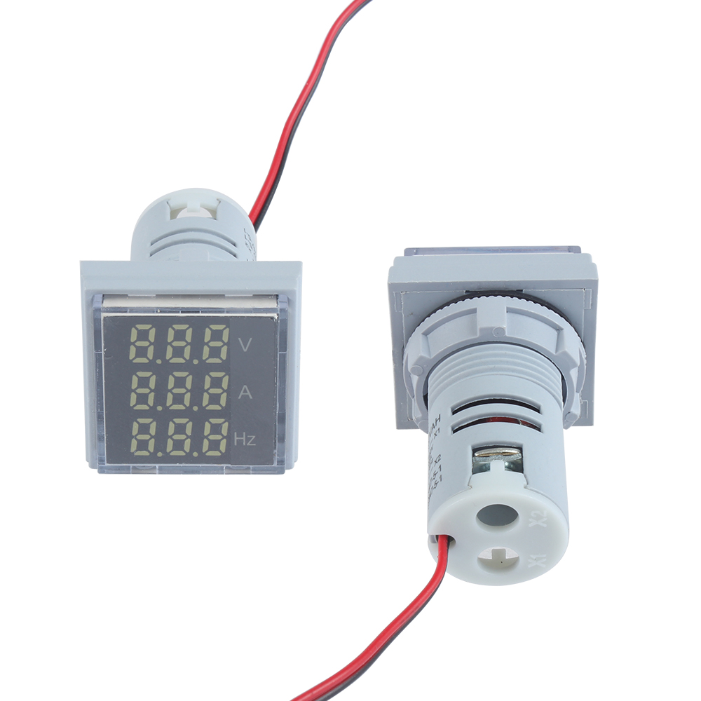 Digital 3in1 22mm Voltage Indicator Ammeter Voltmeter Hz Current Led ...