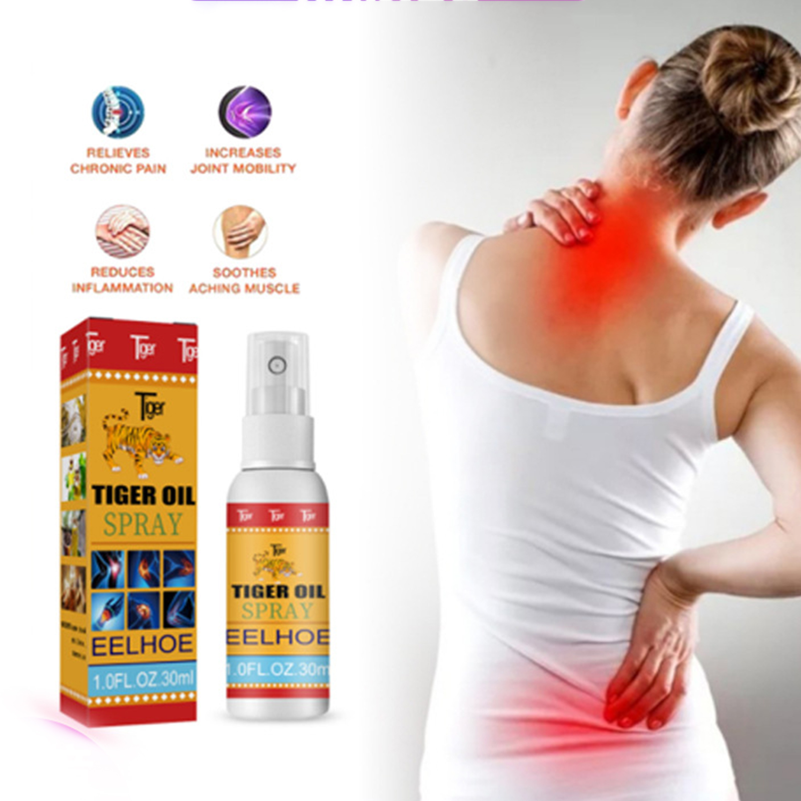 Tiger Oil Pain Relief Spray Fast Acting Long Lasting Effect Spray ...