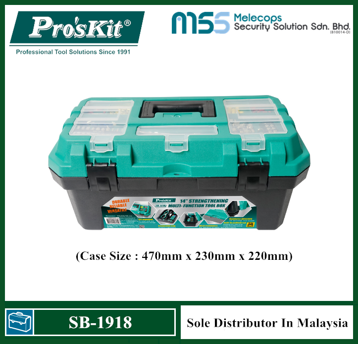 Pro'skit SB-1918 Strengthening Multi-Function Tool Box With Removable Tote Tray | Lazada