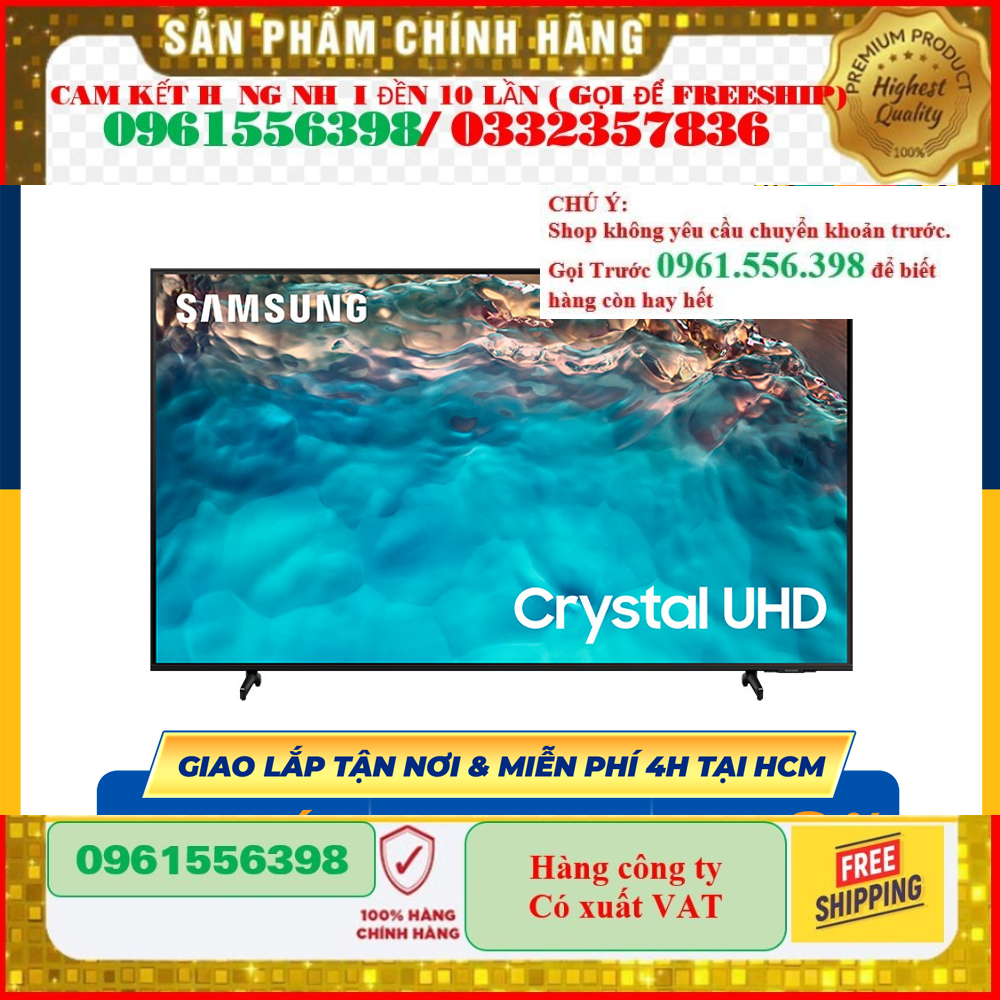 HÀNG CHÍNH HÃNG Smart Tivi Samsung 4K 65 inch UA65BU8000 Mới 2022 Hệ điều hành Tizen OS 6.0 ...