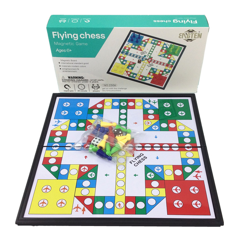 [SG STOCKS] Magnetic Game Set 25cm x 25cm (Draughts / Flying Chess / Chess / Snake & Ladder ...