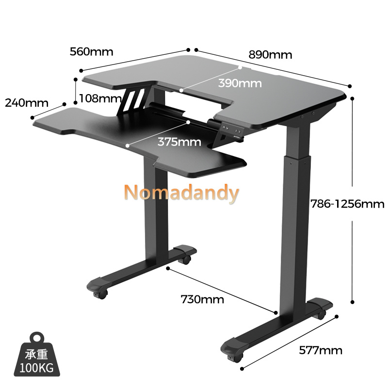 Motorized Standing Desk with Keyboard Tray and Tablet Placement Double ...