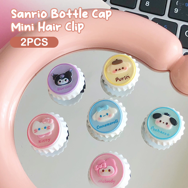 2Pcs Cartoon Anime Resin Bottle Cap Hair Clip For Women Girls Sweet ...