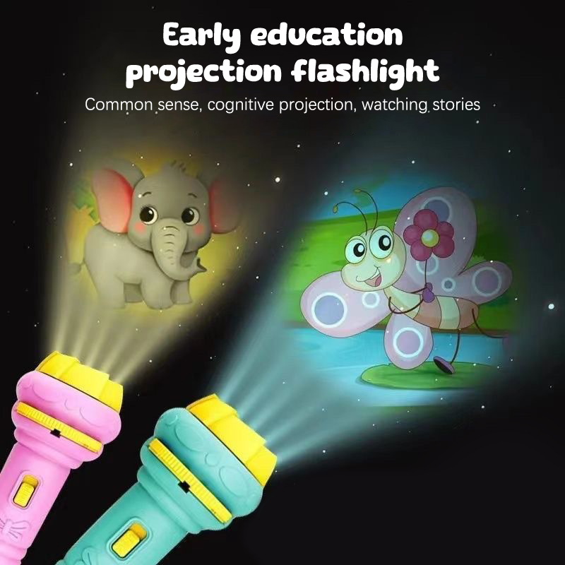 Cartoon Mini Flashlight Projector 24 Pattern Projection Flashlight ...