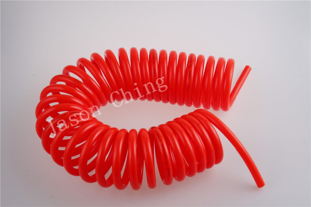 10mm Od 6 Meters Long Pu Pneumatic Recoil Air Tubing Coil Spring Hose ...