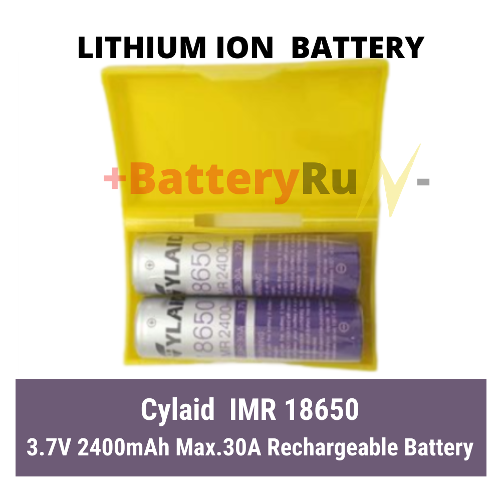 BRT : 2 pcs 18650 rechargeable battery original Cylaid IMR 2400mAh Max ...
