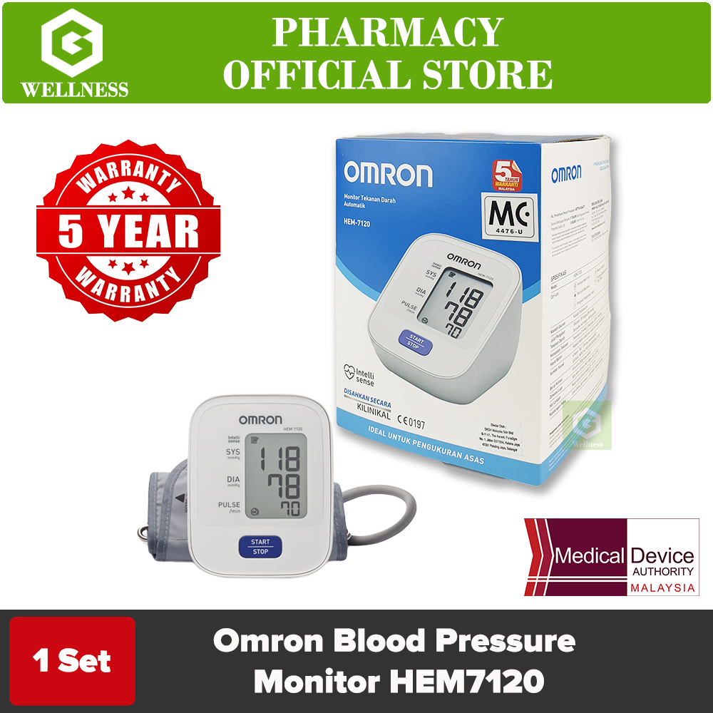 Omron Blood Pressure Monitor HEM7120 | Mesin Tekanan Darah | High BP ...