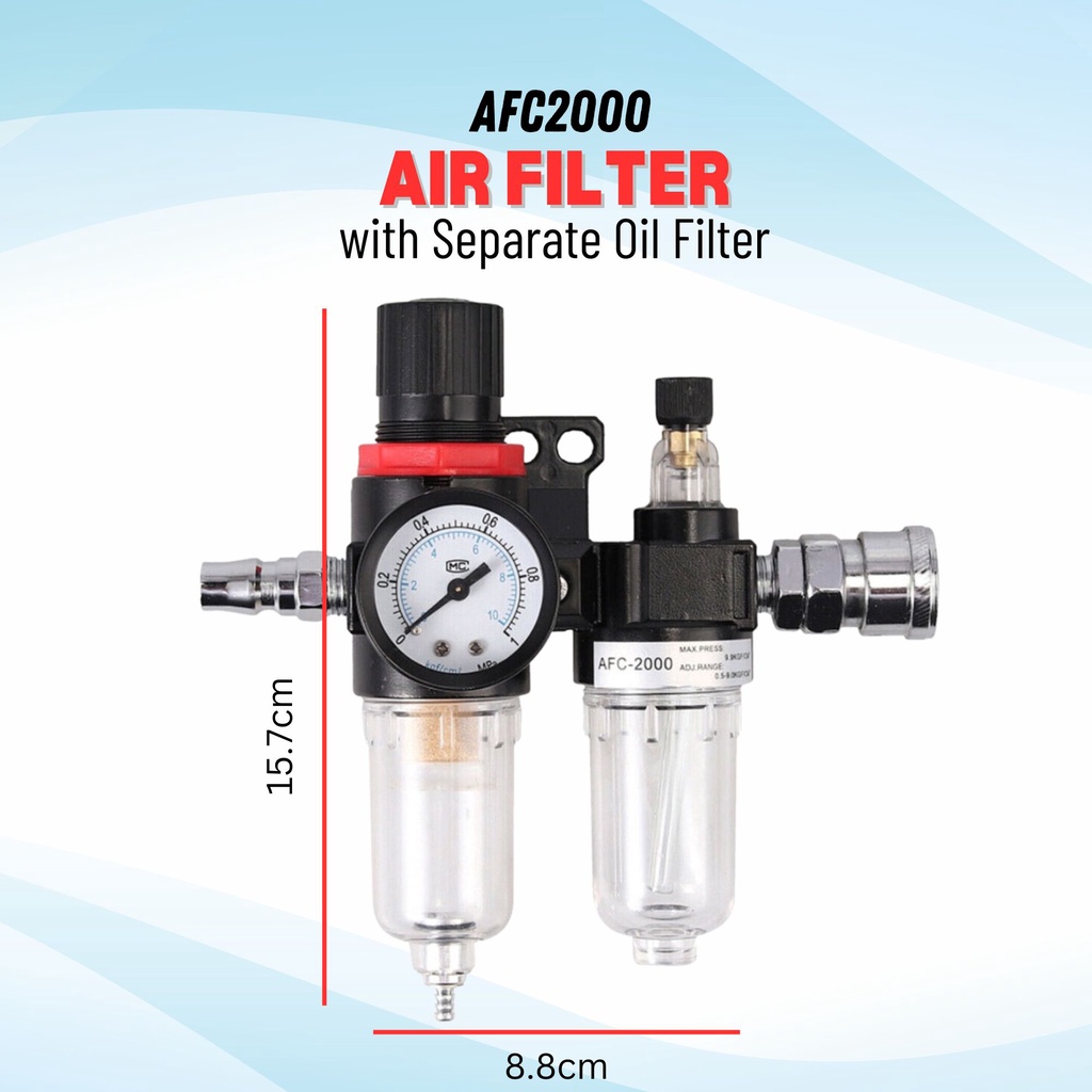 AFR2000 / AFC2000 1/4 inch Pneumatic Air Pressure Regulator Water with ...