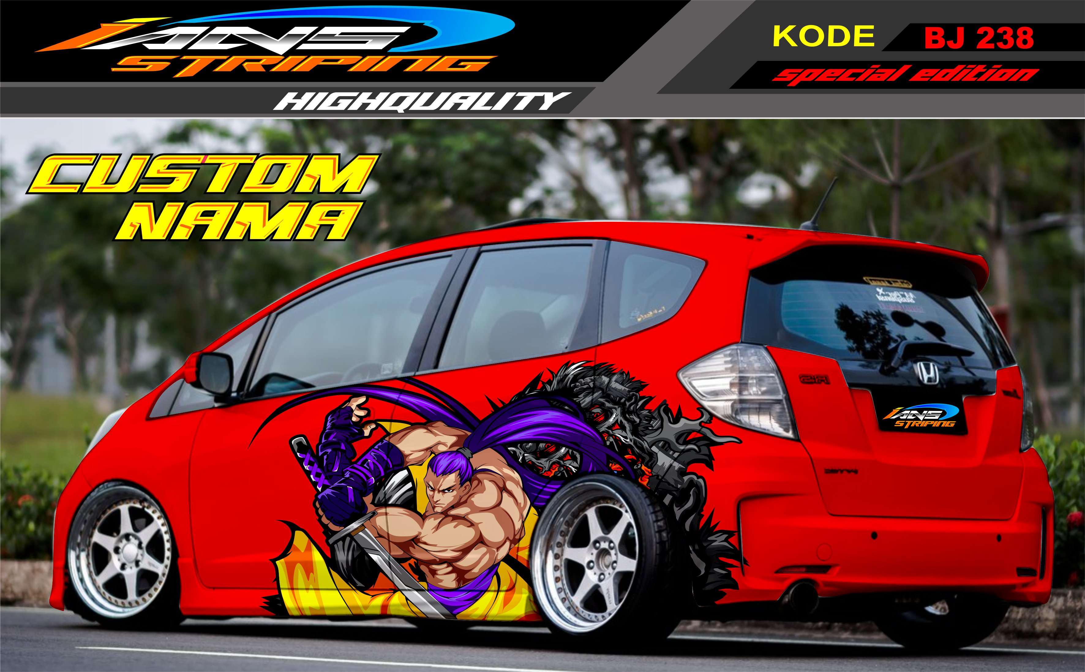 VARIASI MOBIL HONDA JAZZ / STIKER MOBIL BRIO AVANZA YARIS XENIA / DECAL ...