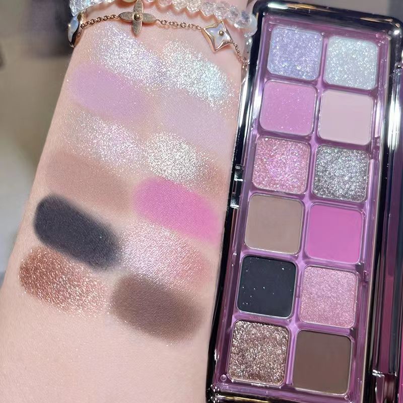 12 Color Eye Shadow Plate Matte Pearl Eyeshadow Girl Beginner Makeup ...
