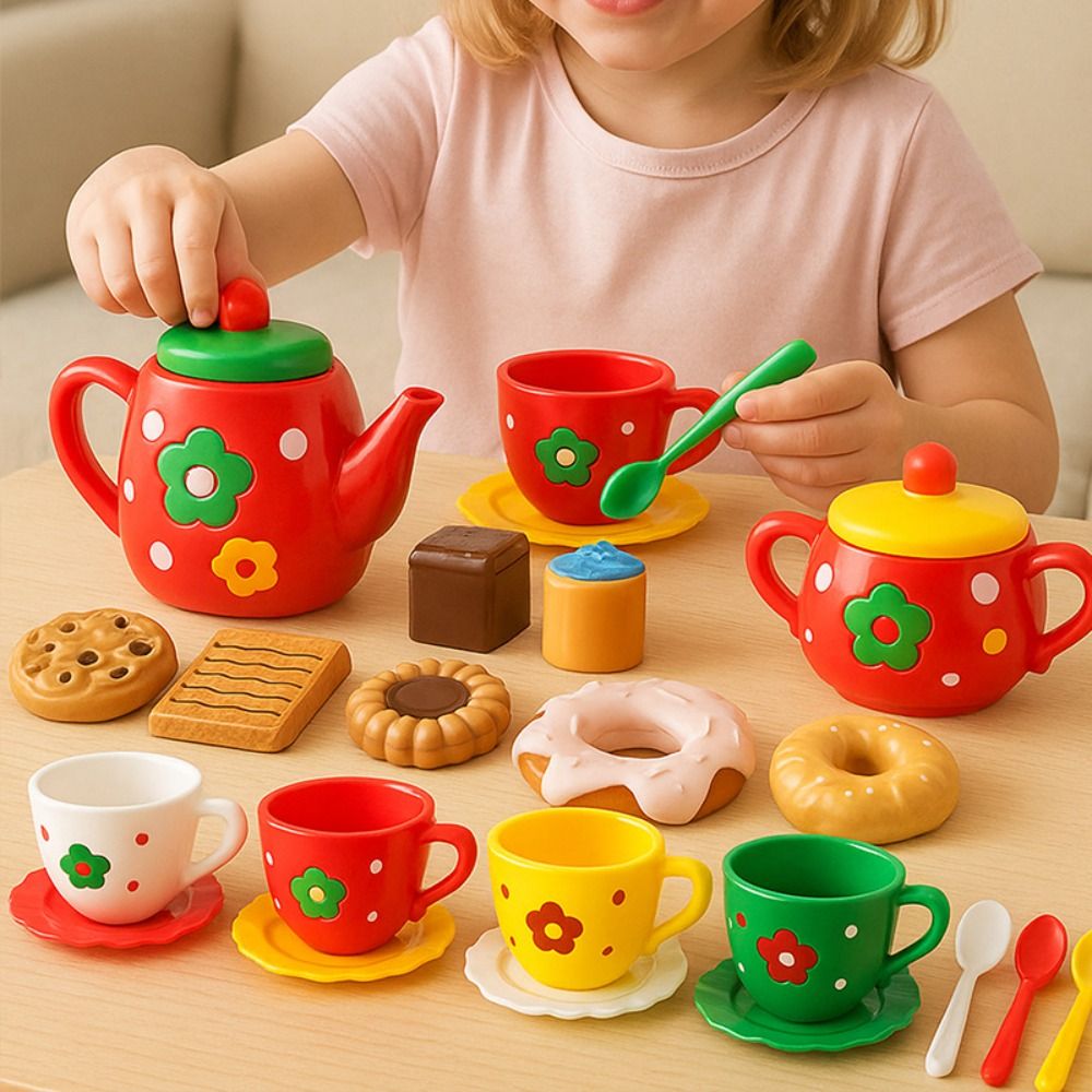 Early Education Cake Dessert Afternoon Tea Set Kettle Cookies Pretend ...
