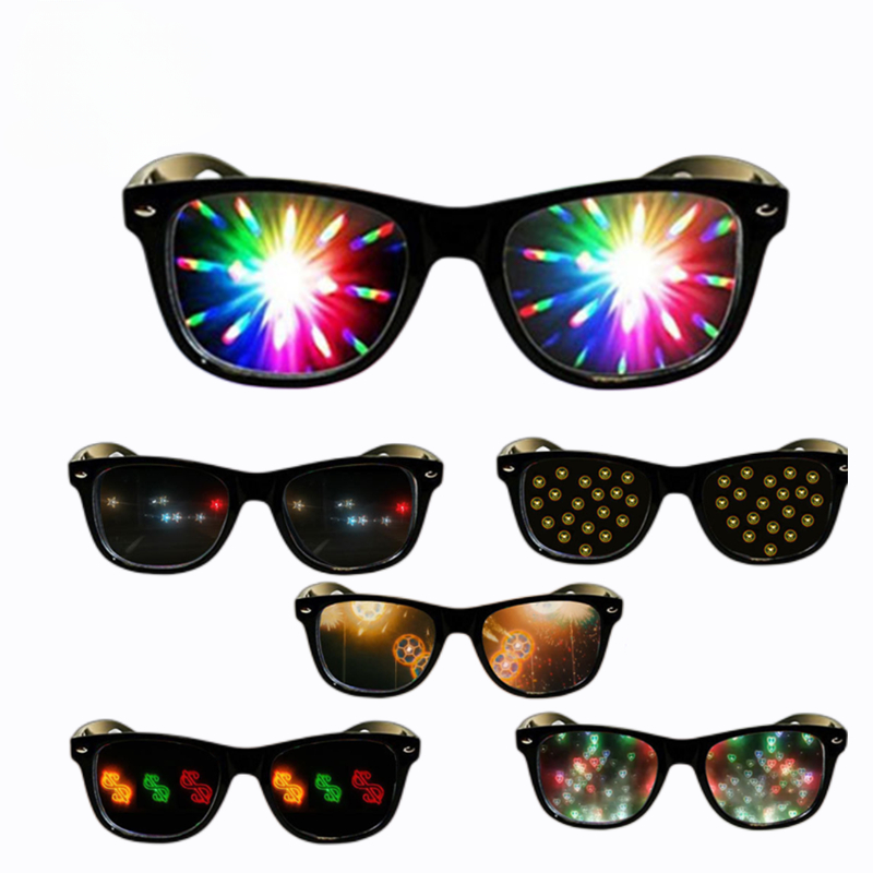 Funny Sunglasses Love and Star Special Effects Glasses Diffraction ...