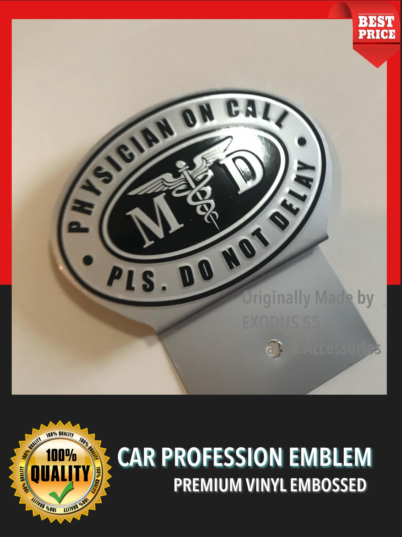MD Physician Silver Black Emblems for Professionals, by Exodus55 ...