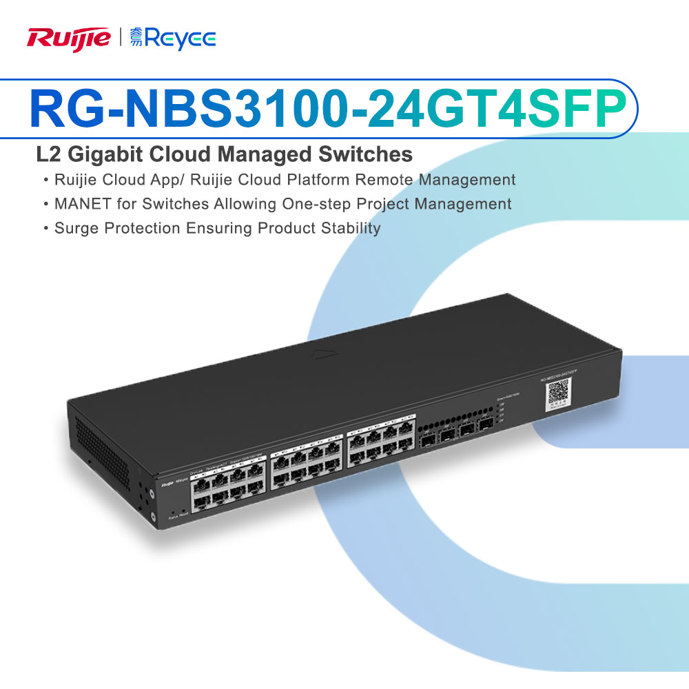 Reyee RG-NBS3100-24GT4SFP | 24-Port Gigabit L2 Managed Switch, 24 ...