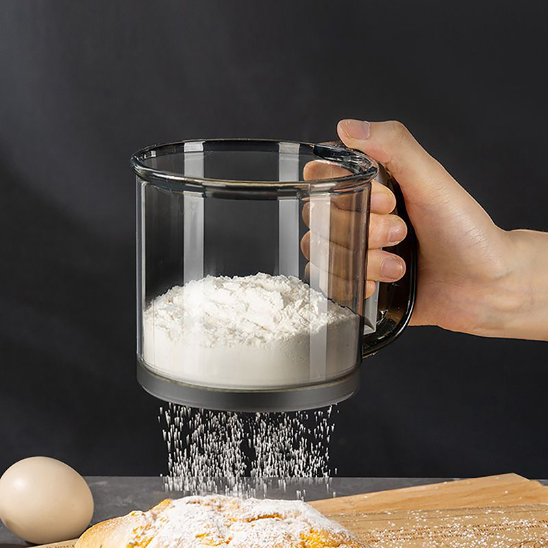 New Kitchen Flour Sieve Handheld Semi-automatic Sugar Sifter Powder ...