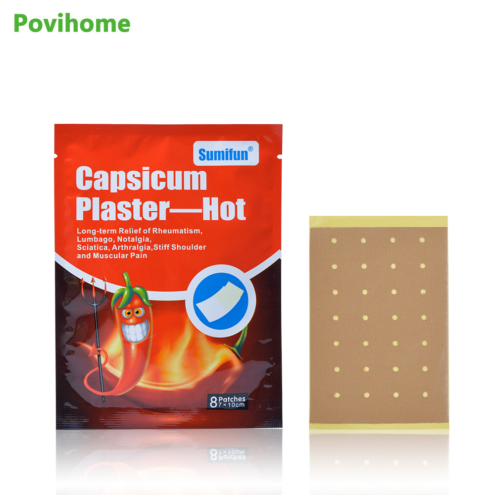 【TrendGlobe】64Pcs=8Bags Capsicum Plaster Hot Muscle Pain Back Pain ...