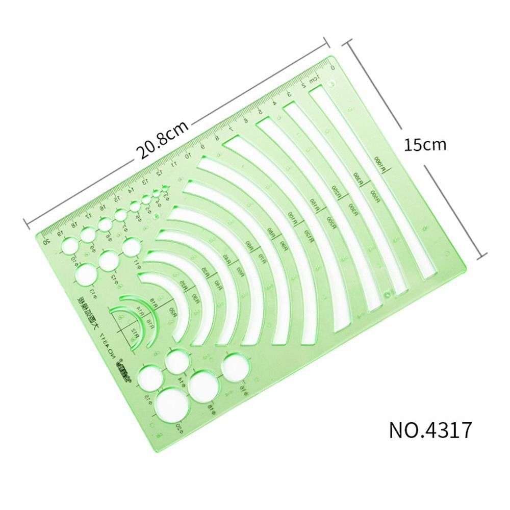 Office Supplies Transparent Stencil Circles Multi Shaped Measuring Tool ...