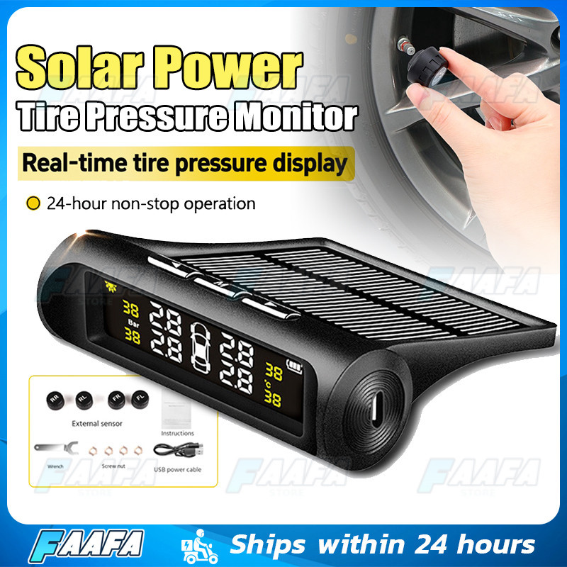 TPMS Tire Pressure Alarm Monitor System Internal Display Temperature Warning Car Pressure Alarm ...