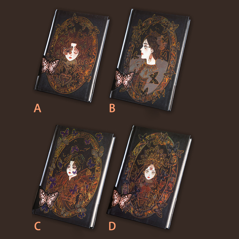 【GlowBound】A5 Notebook,128 Sheetsretro Gothic Style Colorful Pages ...