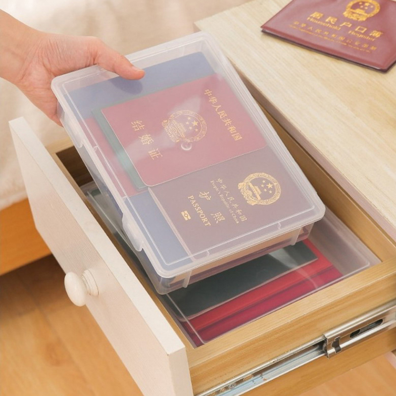 Plastic File Storage Box Organization Transparent Square Storage Box A4 ...