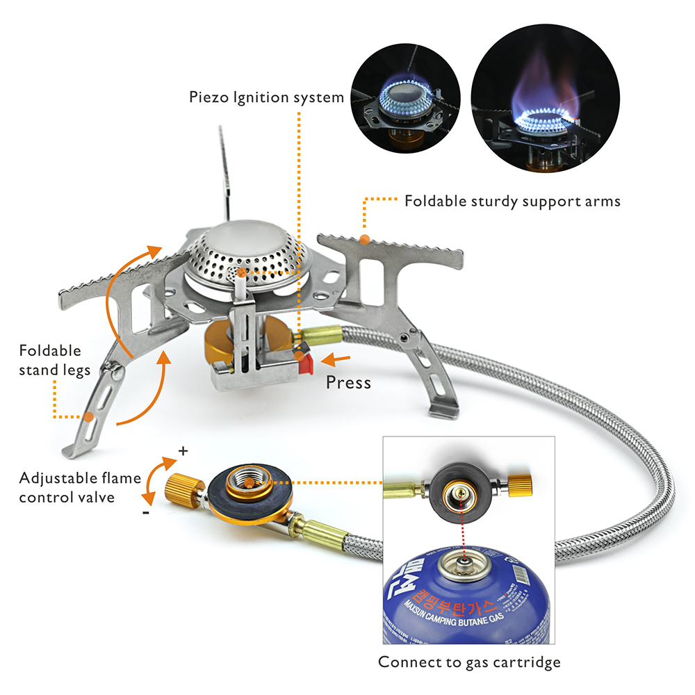Hitorhike Portable Outdoor Gas Stove Camping Equipment Hiking 3500W ...
