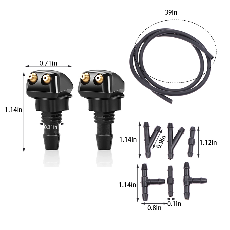 1 Set Car Dual Holes Windshield Washer Nozzle Wiper Water Spray Jet Car ...