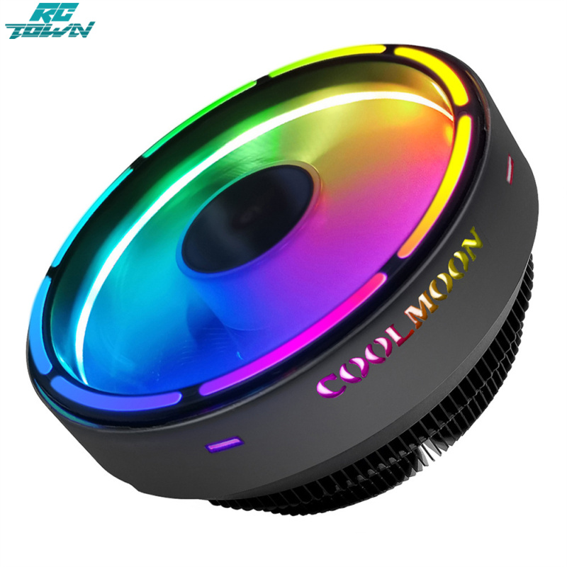 Computer CPU Heatsink Cooling Fan RGB Colorful Lighting Cooler Computer ...