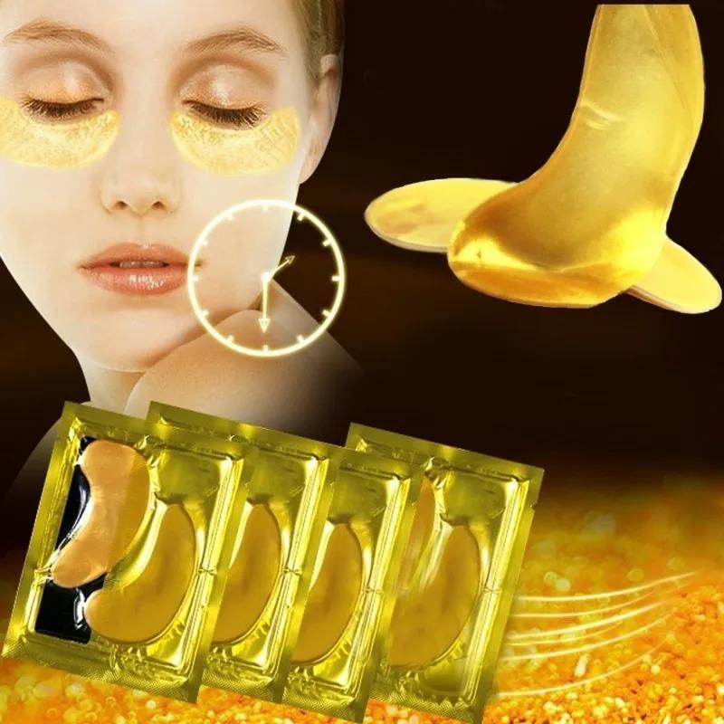 10 Pcs=5 Pairs 24k Gold Crystal Collagen Eye Mask Patches Anti Aging ...