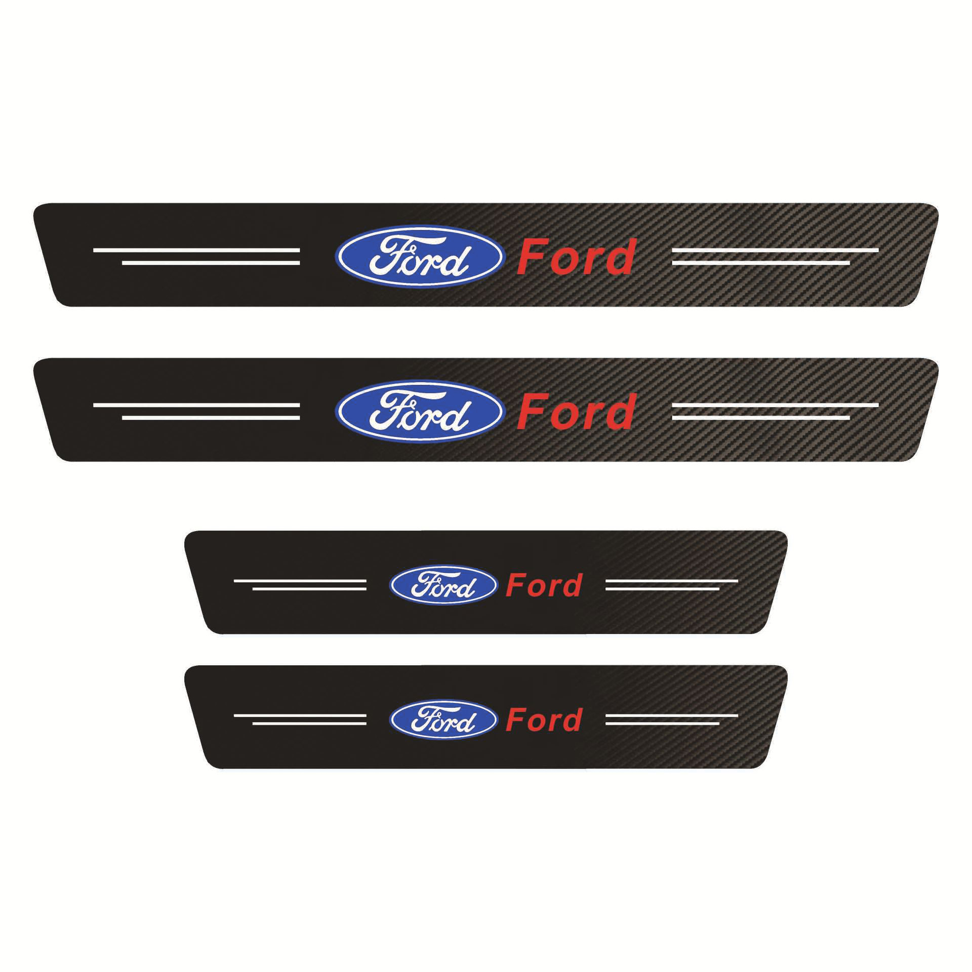 4pcs/set Carbon Texture Car Protector Door Sill Stickers For Ford ...