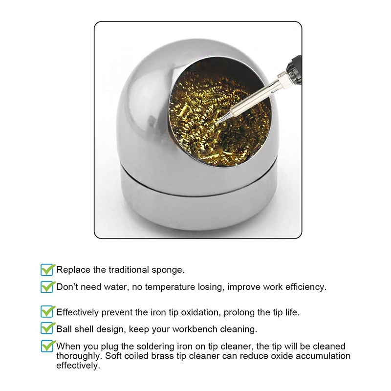 Soldering Tip Cleaner Solder Tip Cleaning Wire and Holder Soft Coiled ...