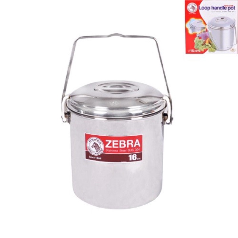 Zebra SUS304 Stainless Steel AUTO LOCK Loop Handle Pot 14 cm / 16 cm ...